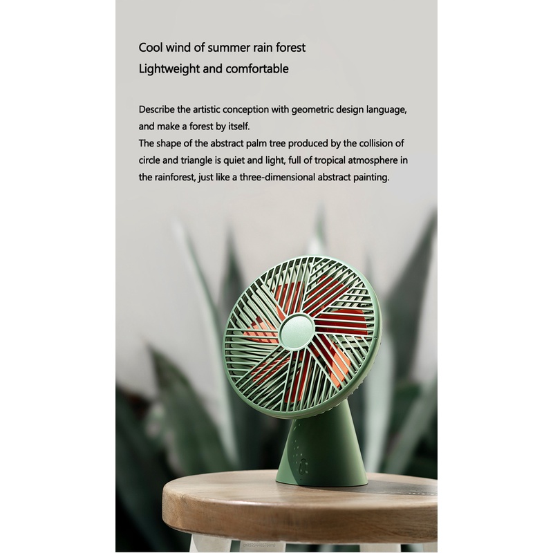 New Xiaomi Desktop Fan Rainforest Version Mini Rechargeable Long ...
