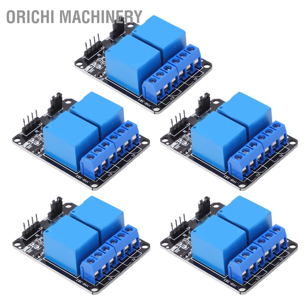Orichi Machinery 5Pcs 2 Channel Relay Module Optocoupler Isolation ABS PLC Support AVR 51 PIC ...