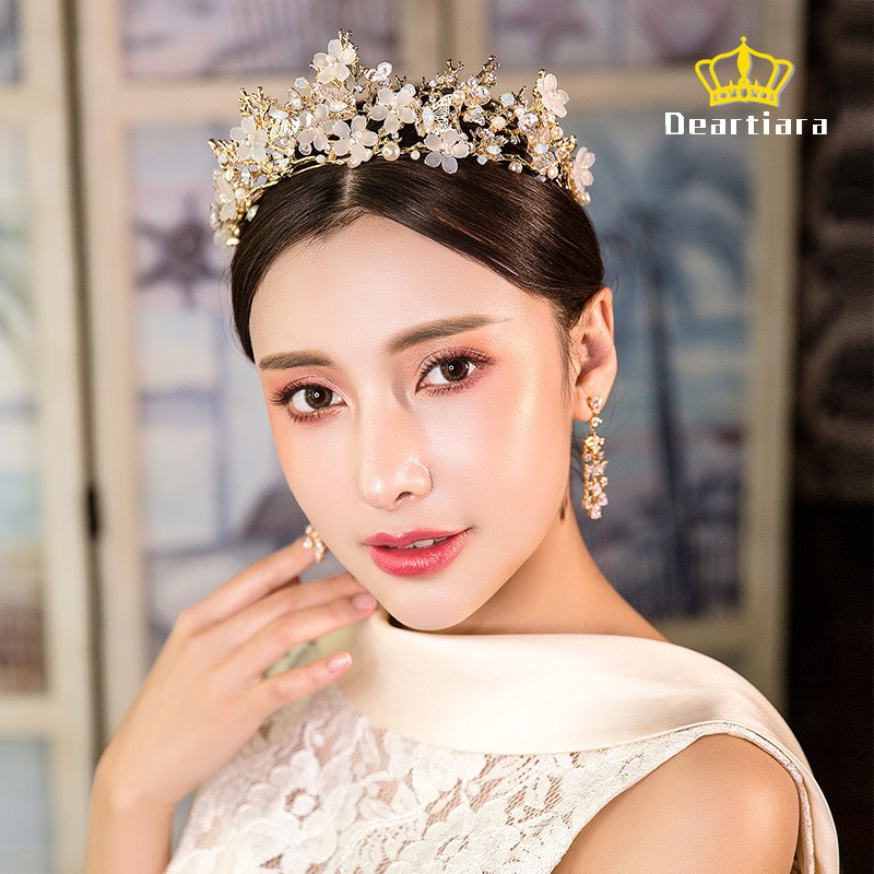 Golden Crown Wedding Super Fairy Princess Flower Crown 4CCf | Shopee ...