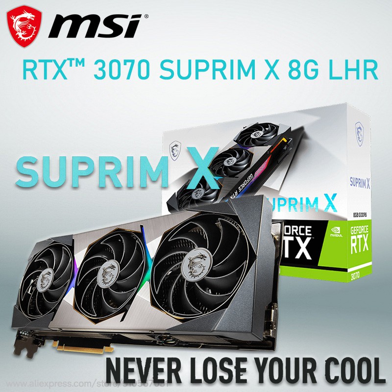 MSI GeForce RTX 3070 SUPRIM X LHR Graphics Card 8GB GDDR6 PCIe 4.0 ...