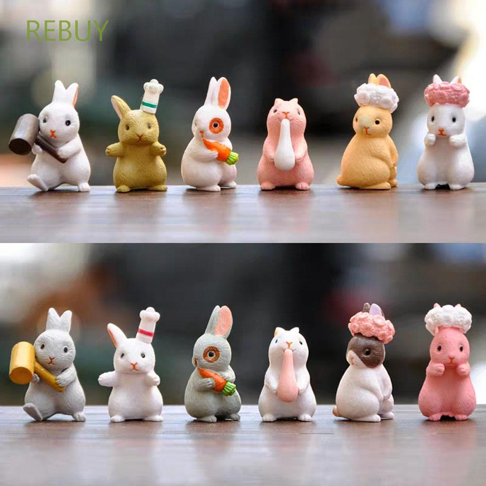 REBUY Cartoon Action Figures Mini Figurine Model Micro Landscape Animal ...