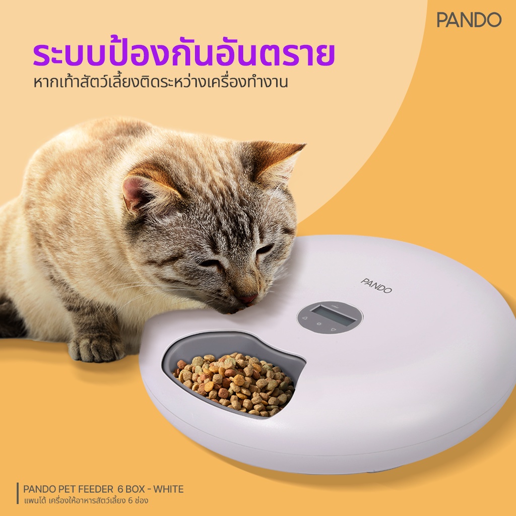PANDO Pet Spin Feeder 6-Meal เครื่องให้อาหารสัตว์เลี้ยงแบบหมุน 6 ช่อง ...