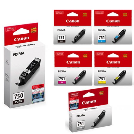 หมึกพิมพ์ Canon รุ่น PGI-750 BK/ CLI-751 BK, C, M ,Y แท้ 100% | Shopee ...