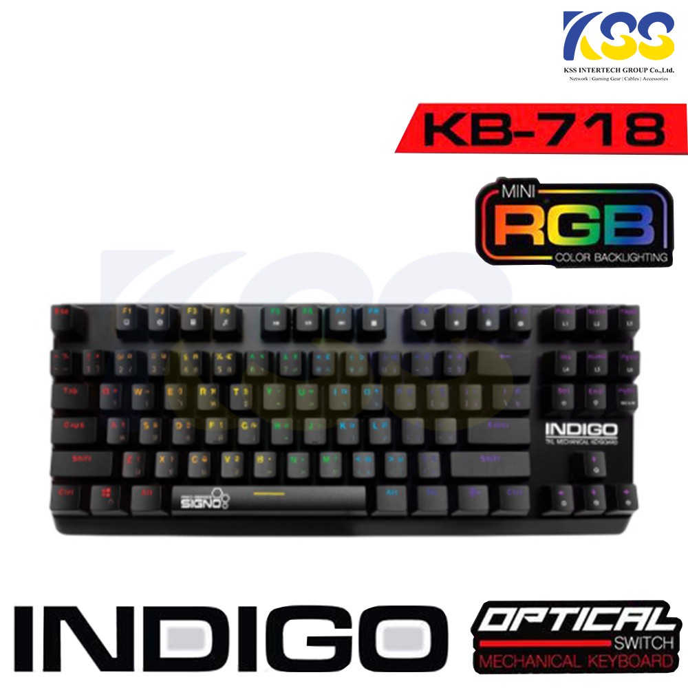 SIGNO KB-718 INDIGO E-Sport TKL Mini RGB Mechanical Gaming Keyboard ...