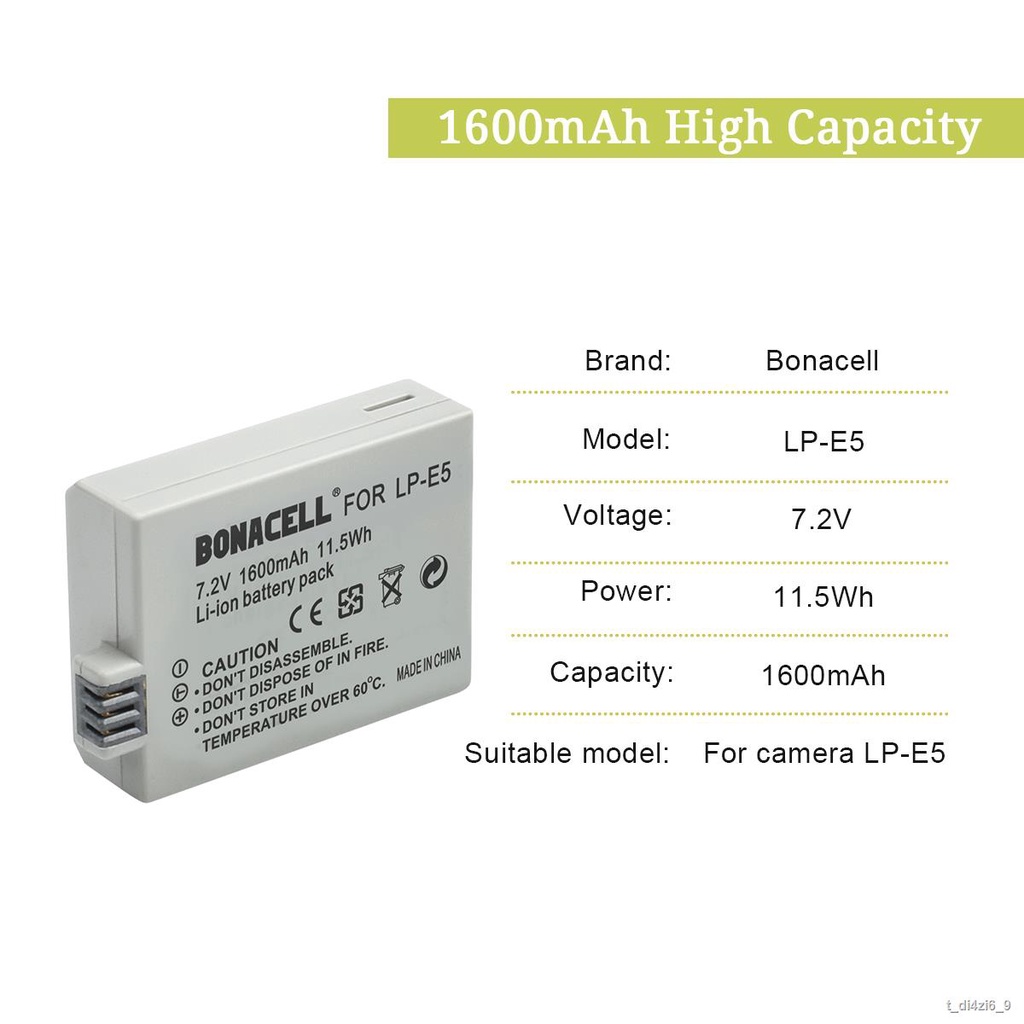 7.2V LP E5 Battery 1 4pcs lp e5 LP E5 camera batteryLPE5 battery LCD ...