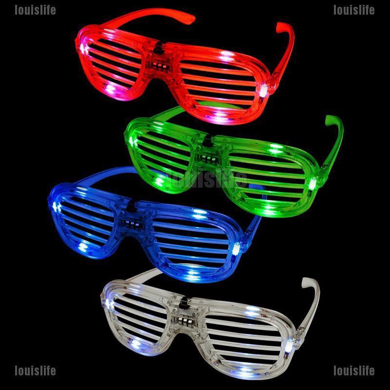 thro Shutter louver LED Flashing Light Up Glasses Slotted Shutter ...