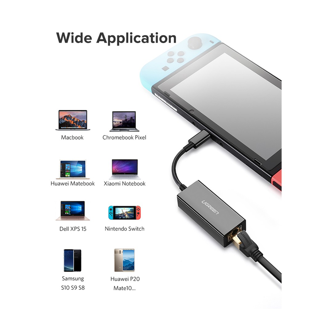 UGREEN USB Type C to LAN Adapter Thunderbolt 3 RJ45 Gigabit Ethernet ...