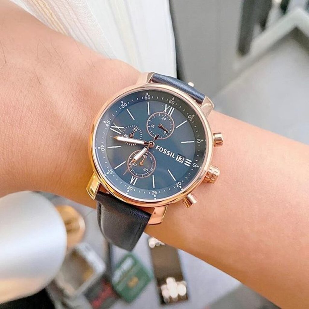 FOSSIL FOSSIL Rhett Chronograph Blue Leather Watch BQ1704 BQ1704 ...