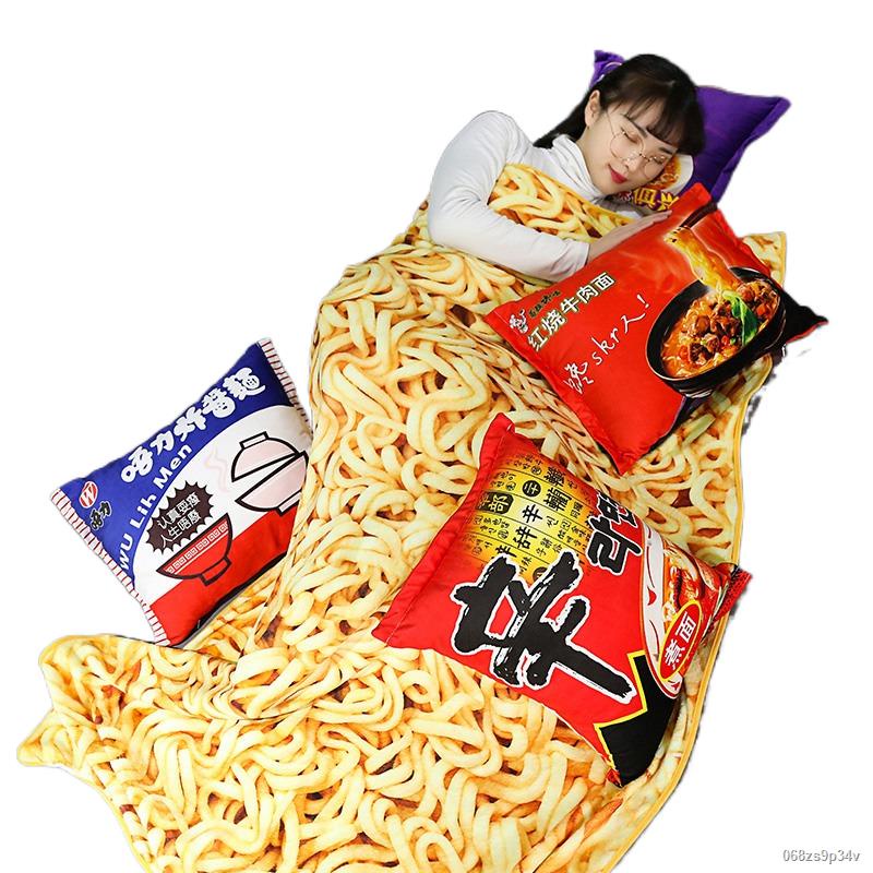 Simulation Instant Noodles Plush Pillow With Blanket Stuffed Braised ...