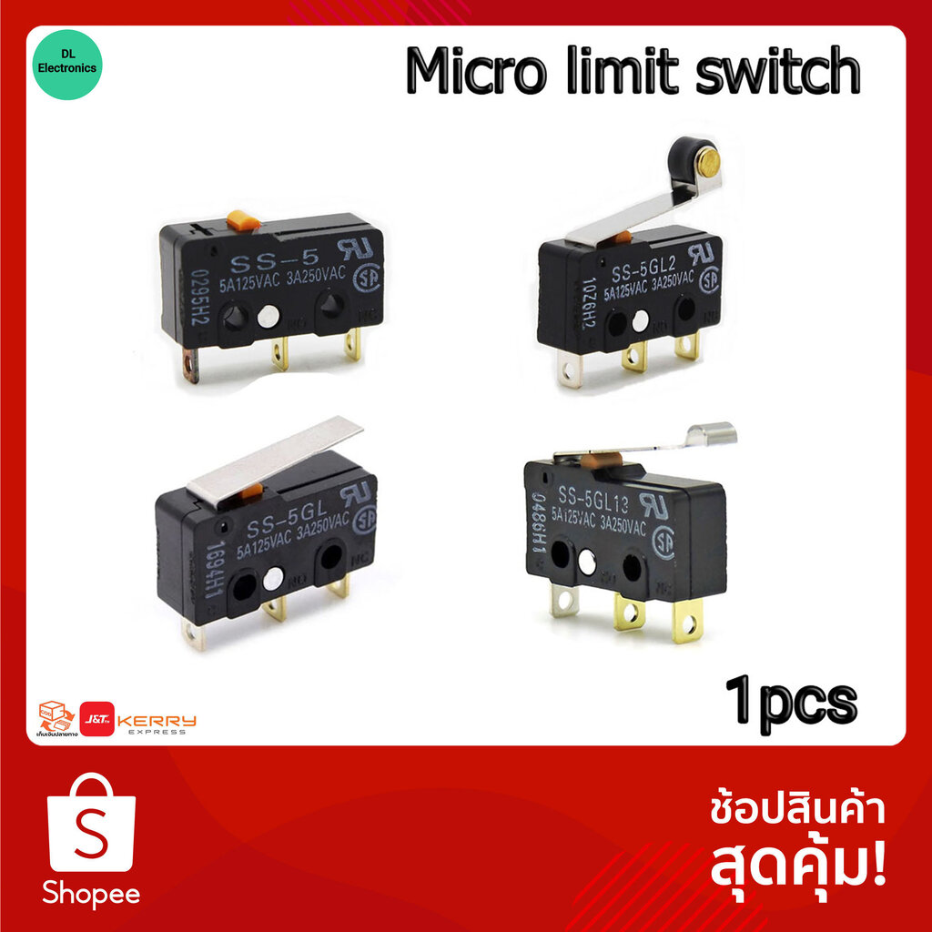 Microswitch ไมโครสวิตช์ SS-5 SS-5GL SS-5GL2 SS-5GL13 Omron Micro Switch ...