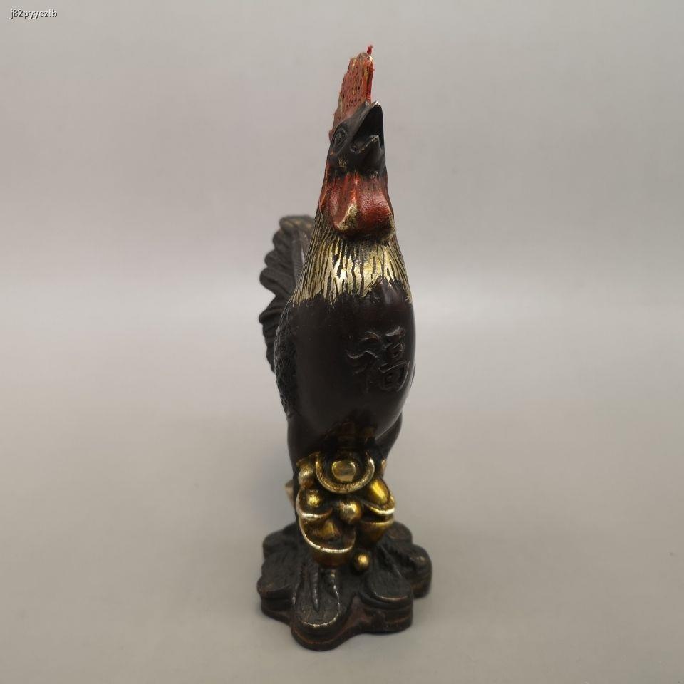 Copper Rooster Money Ingot Zodiac Bronze Rooster Lucky Decoration Home ...