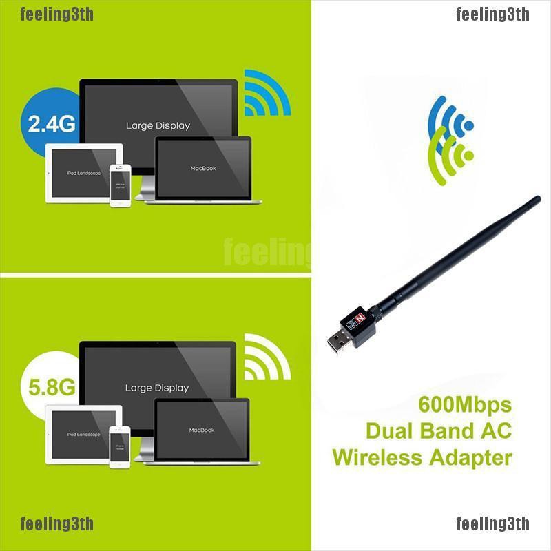อะแดปเตอร์เสาอากาศ ADA 2.4 Ghz 600 Mbps Dual Band Wireless USB WiFi ...