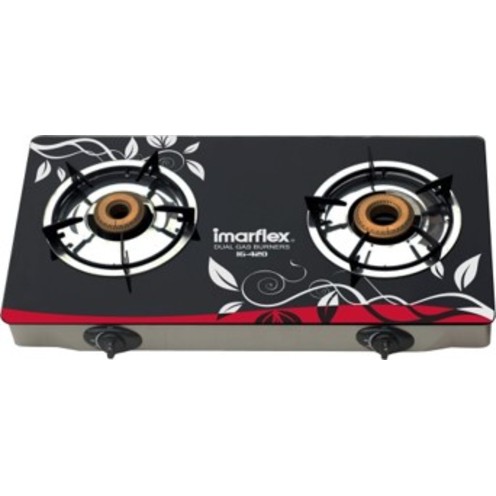 Imarflex(อิมาร์เฟล็กซ์) เตาแก๊ส เตา กระจกหัวคู่ รุ่น IG-420 - yourselect - ThaiPick
