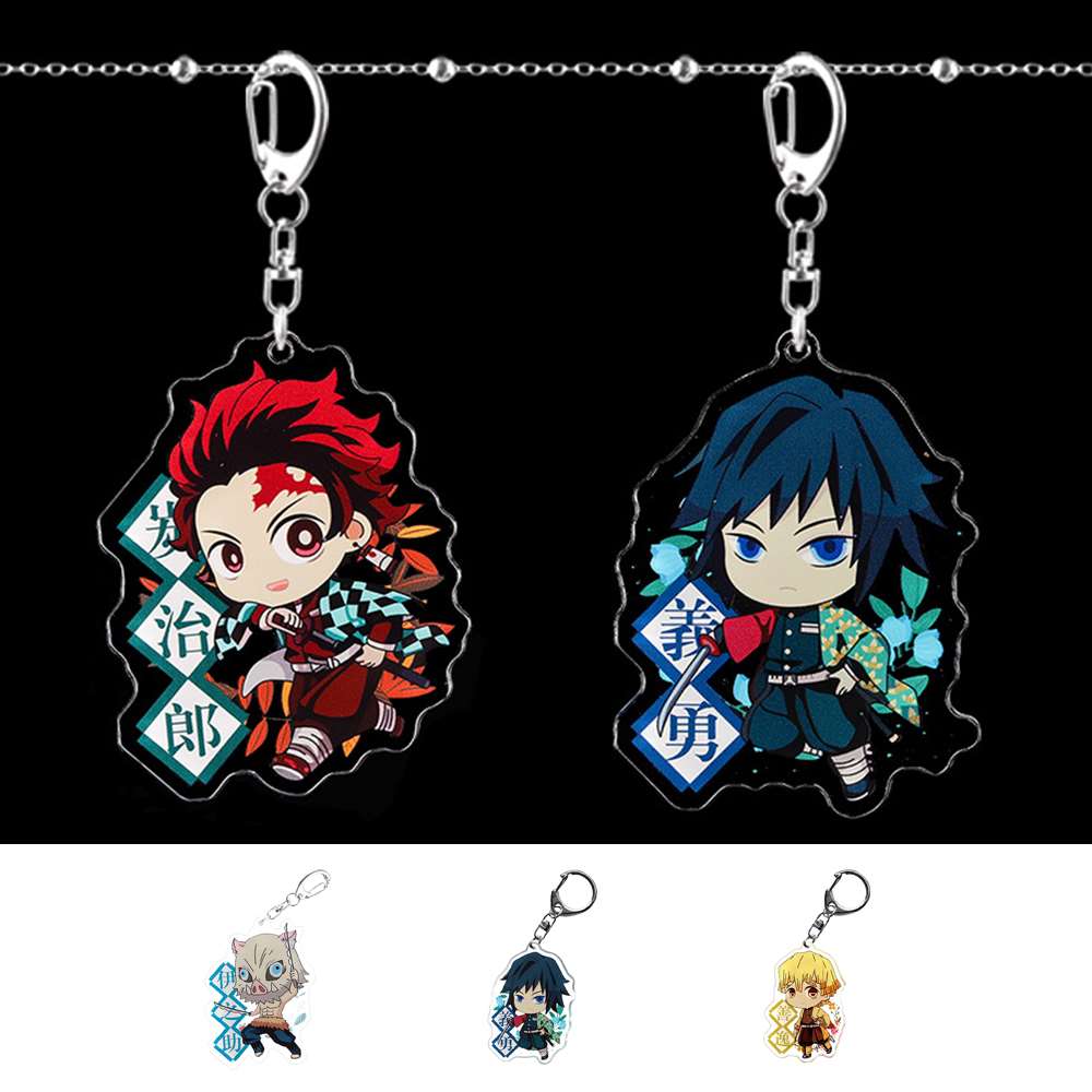 Demon Slayer Cartoon Keychain Kimetsu no Yaiba Acrylic Anime Cosplay ...