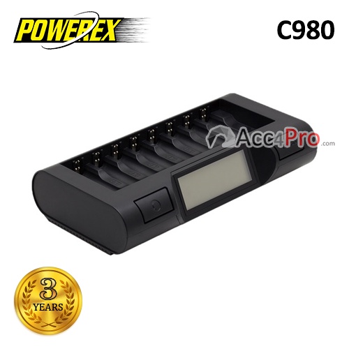 PoweRex MH-C980 C801D แท่นชาร์จ 1-8 ก้อน ชาร์จเร็ว1 ชม.แยกก้อนอิสระ ...