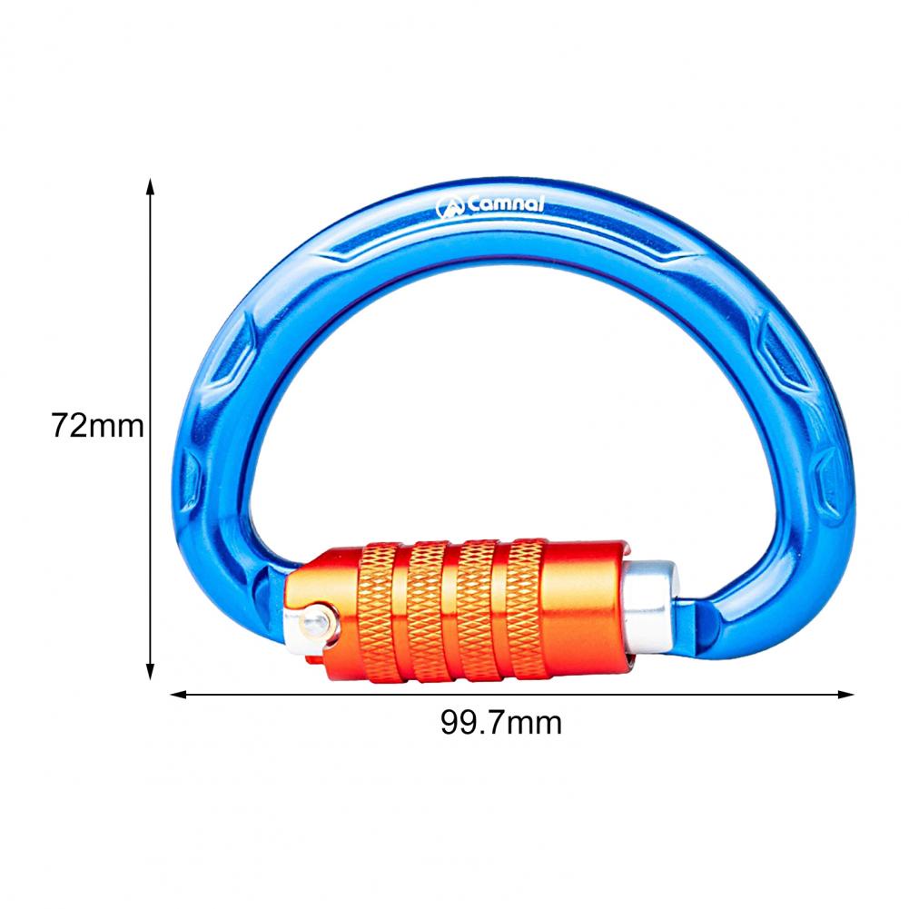 22KN Climbing Carabiner Semicircle 3 Sections Auto Locking Aluminum ...