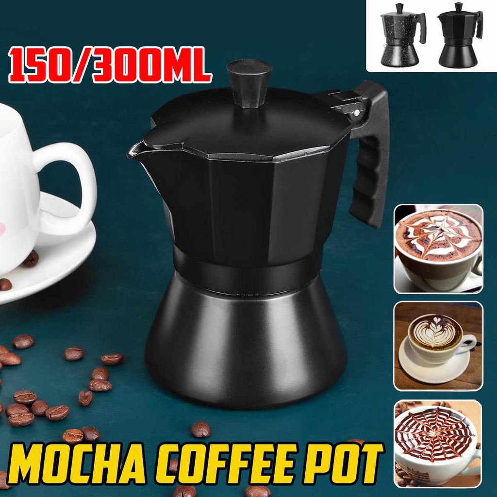 Moka Coffee Pot Espresso Maker Aluminum Moka Coffee Pot Machine Latte ...