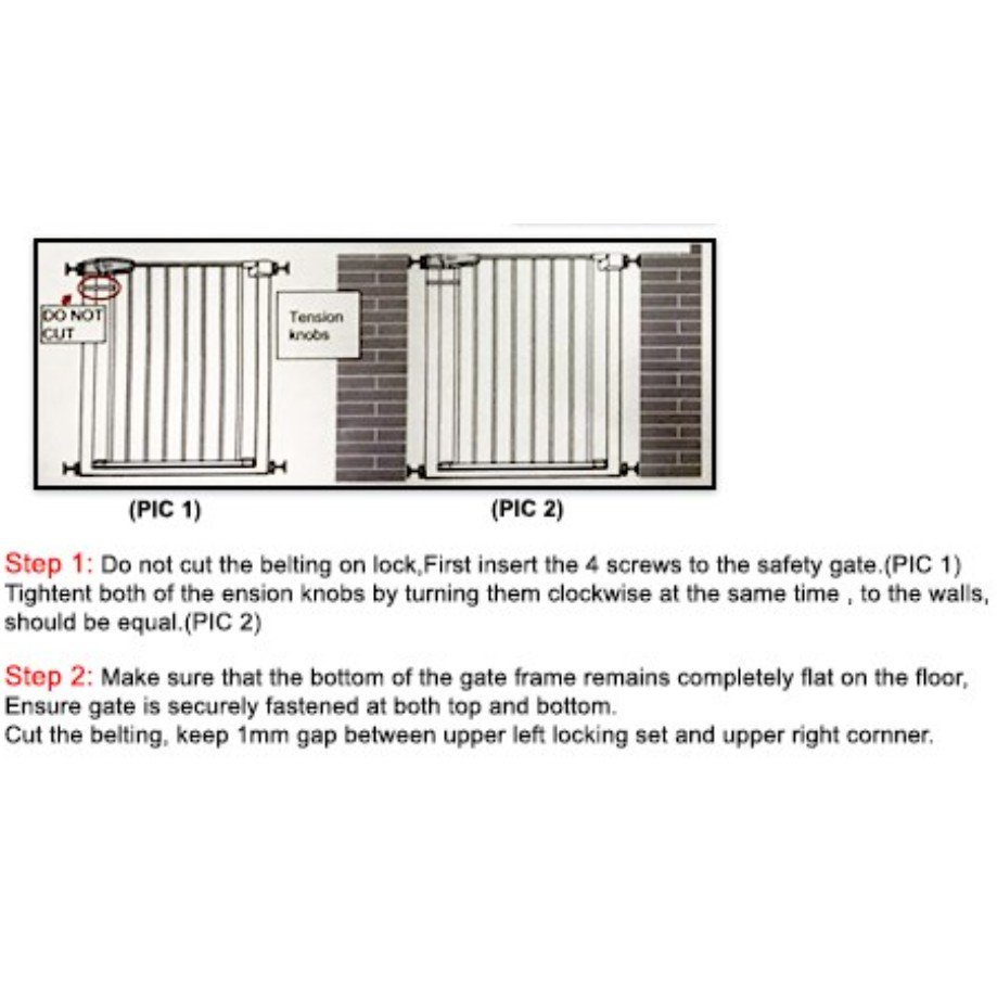 FhMH PAGAR BESI BAYI Baby Safety Gate Extra Tall Walk-Through Stair ...