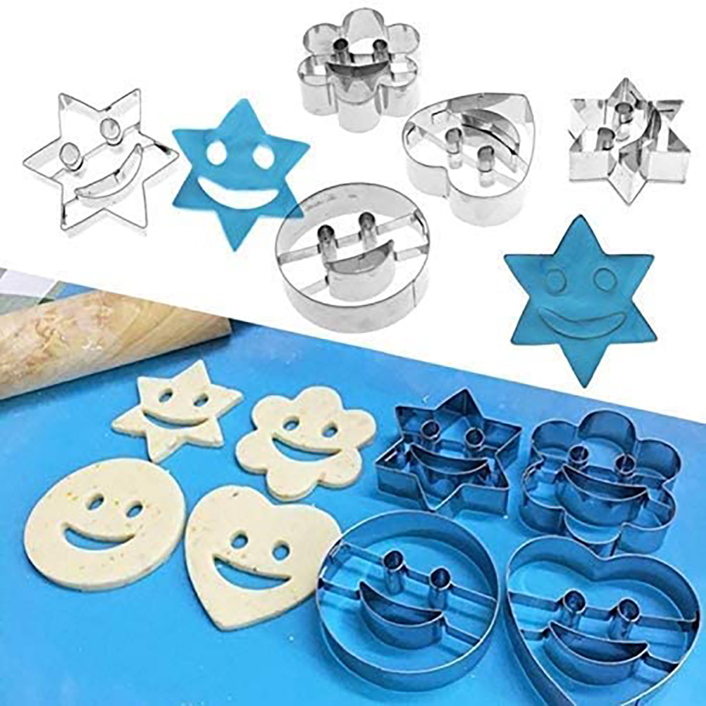 4pcs Smiley Cookie Cutter Stainless Steel Cookie Biscuit Cutters Baking ...