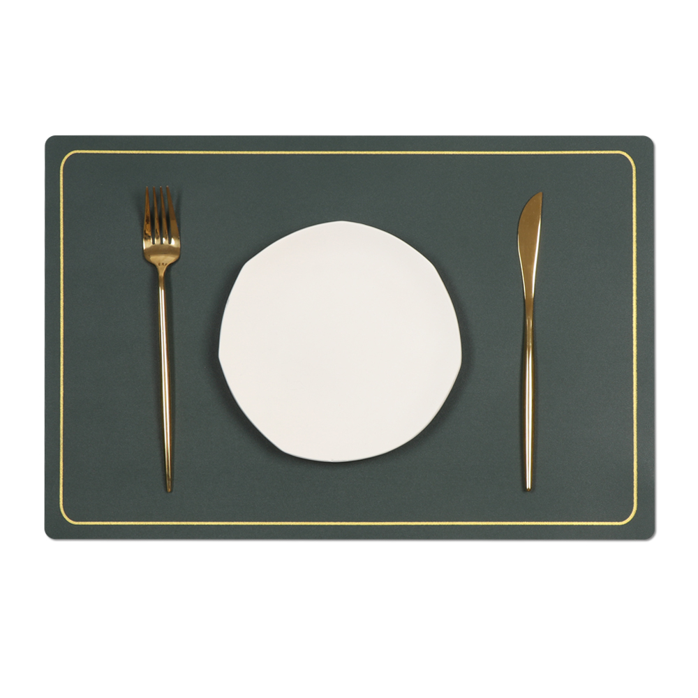 SUHE Home Dining PU Leather Round Table Mat Placemat Heat Insulation ...