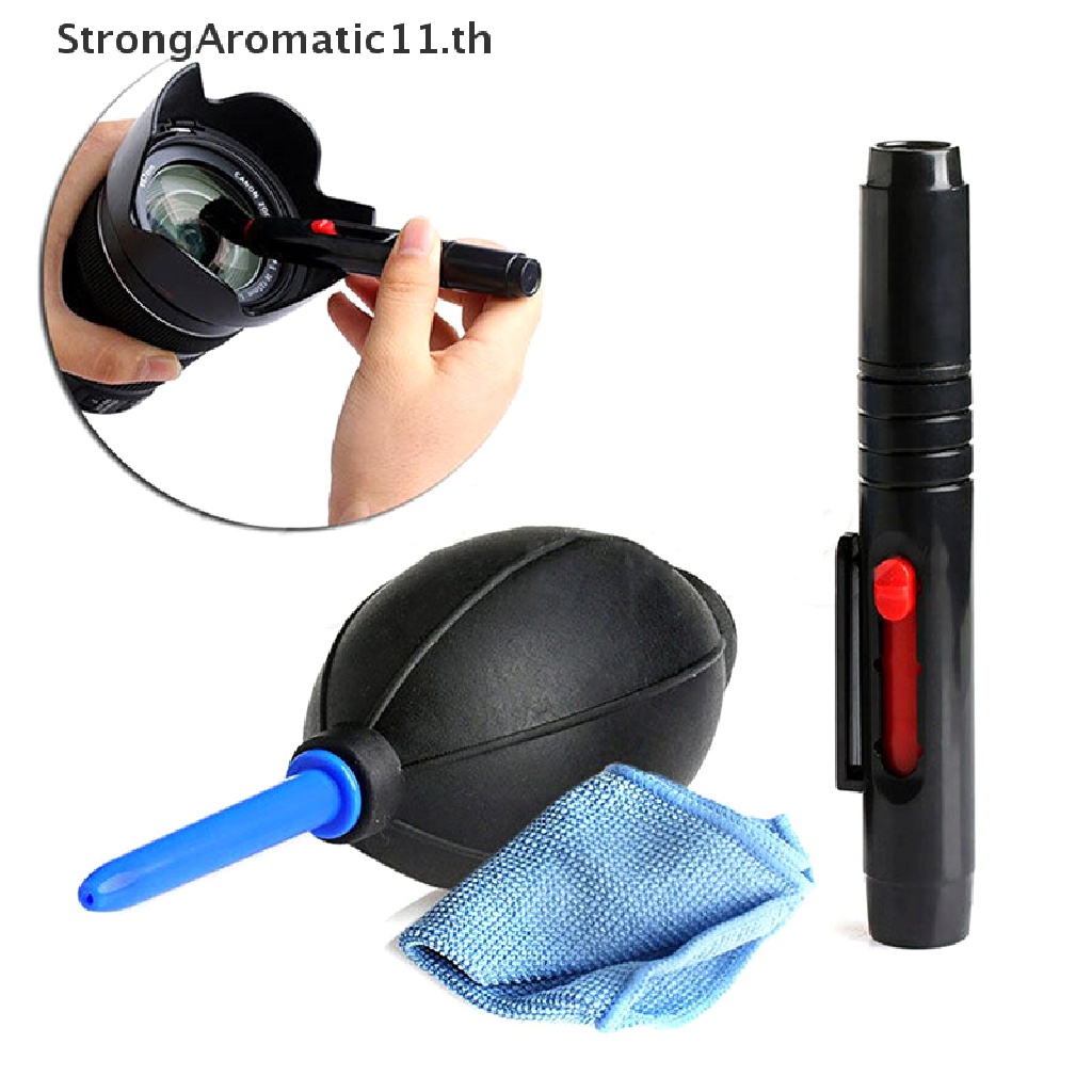 【StrongAromatic】 3 in 1 Lens Cleaner Set DSLR VCR Camera Pen Brush Dust ...