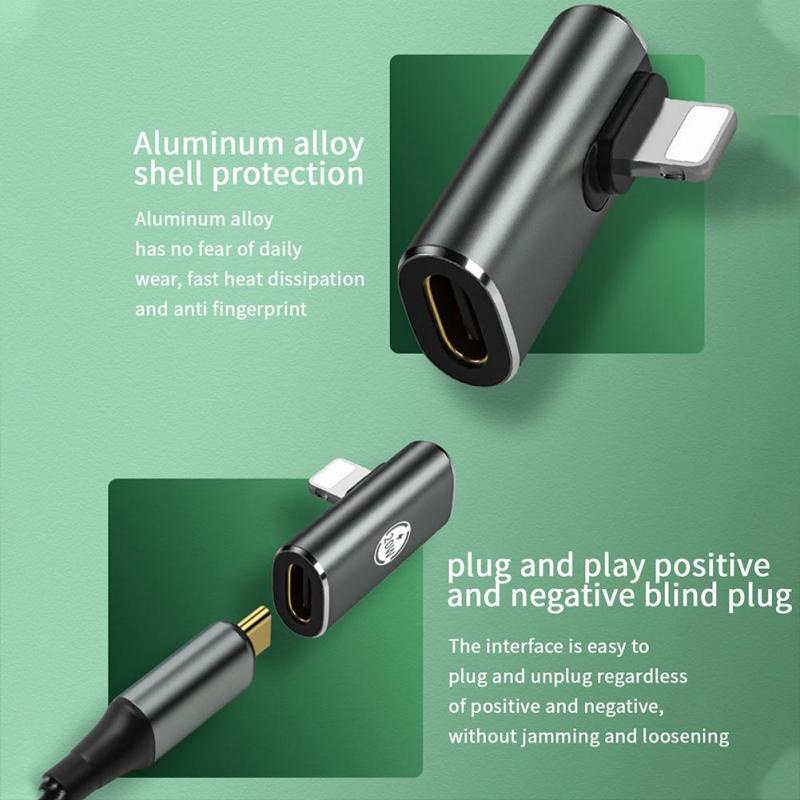 Hdoorlink PD 20W Type-C อะแดปเตอร์ชาร์จเร็ว สําหรับ i-Phone 13 12 11 USB C Female to 8-Pin Male ...