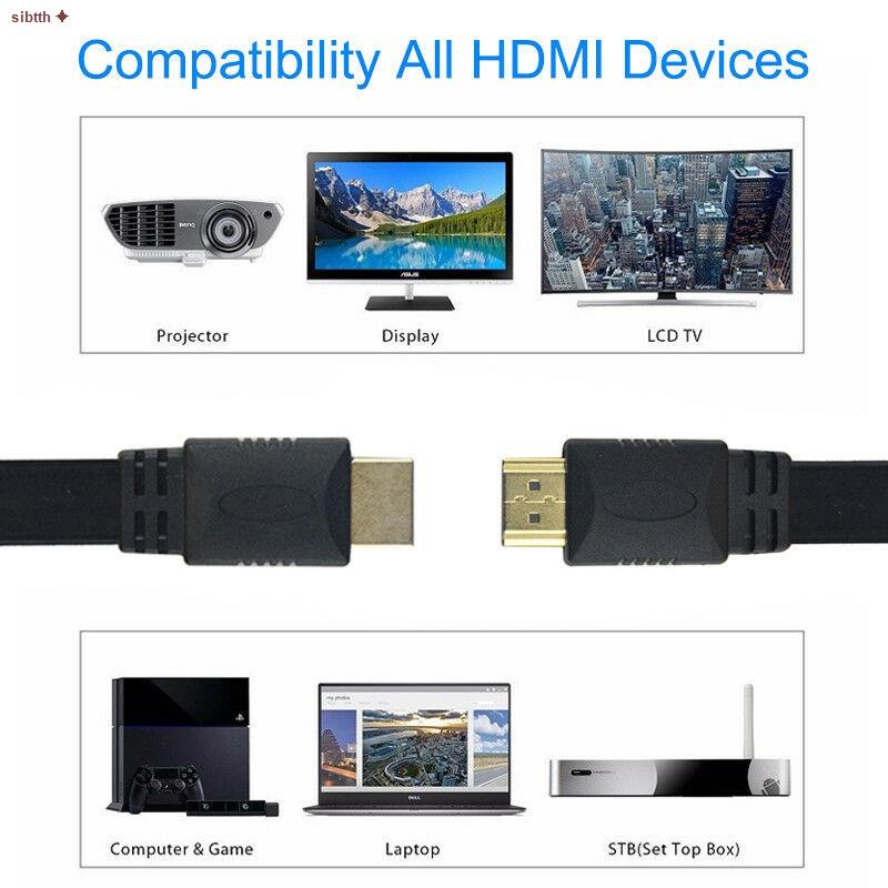 จุดประเทศไทย1.5m 3m 5m 10m 15m 20m Flat HDMI Cable Adapter High Speed V1.4 - sibtthoshop2 - ThaiPick