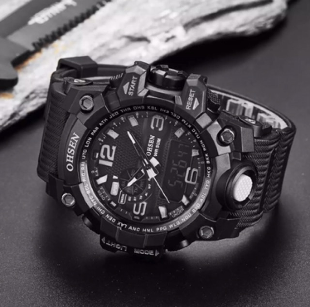 นาฬิกาข้อมมือผู้ชาย Ohsen AD-1606 2ระบบทรงSport - barbizon220 - ThaiPick