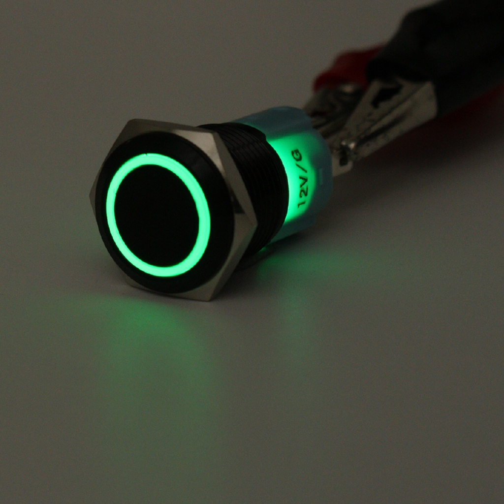 Black 5 Pin 16mm Led Light Metal Push Button Momentary Switch ...