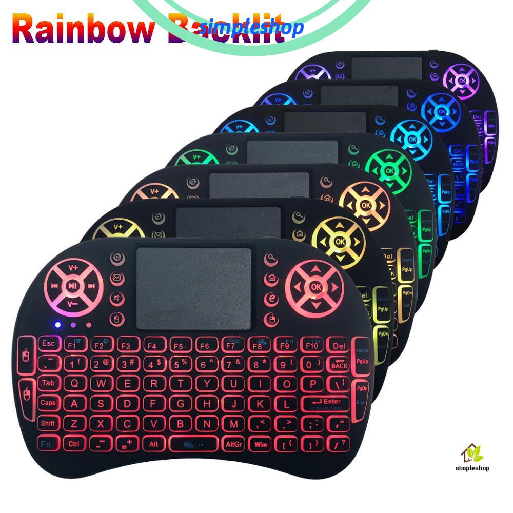 SIMPLE Portable i8 Keyboard Mini Wireless 7 Colors Backlight 2.4GHz ...