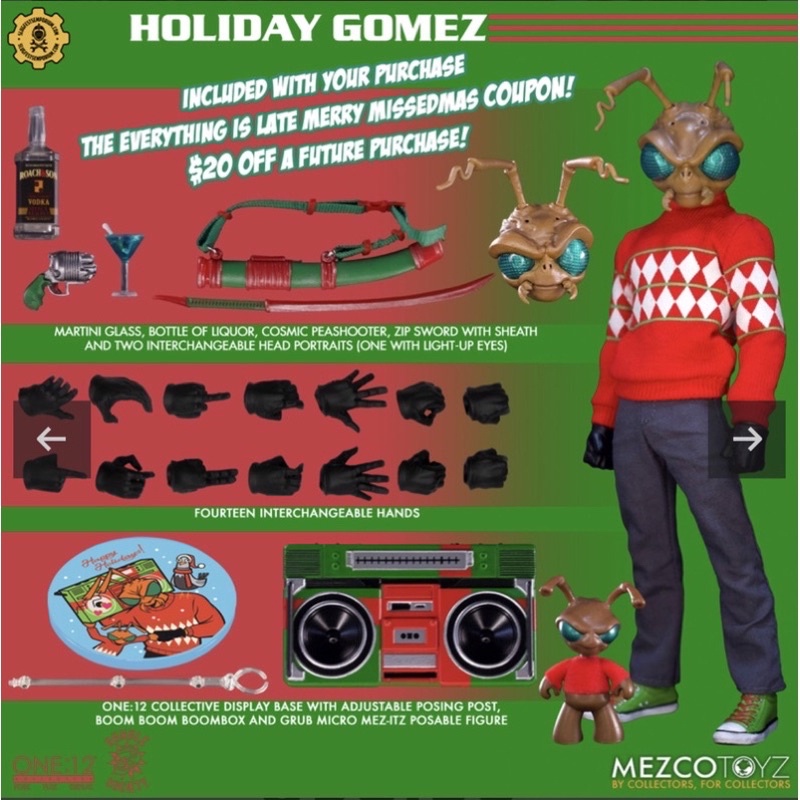Mezco One:12 Collective Rumble Society Gomez Holiday Exclusive | Shopee ...