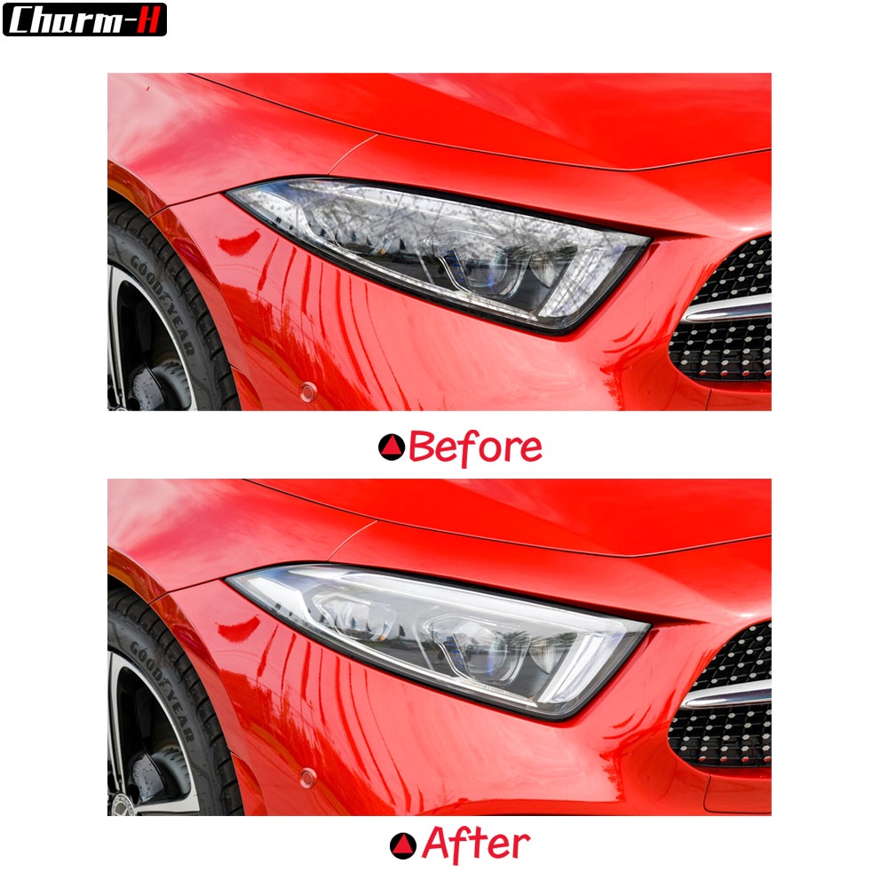 2X Car Headlight Self Healing Protective Film Transparent TPU Decal ...