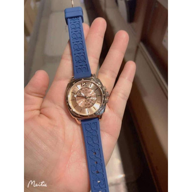 นาฬิกา Coach สายซิลิโคนสีน้ำเงิน หน้าปัดโรส - coachbyfonfon - ThaiPick