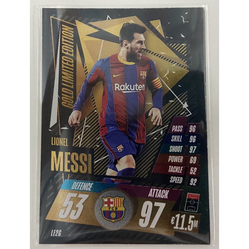 Lionel Messi Gold Limited Edition Match Attax 2020/2021 | Shopee Thailand