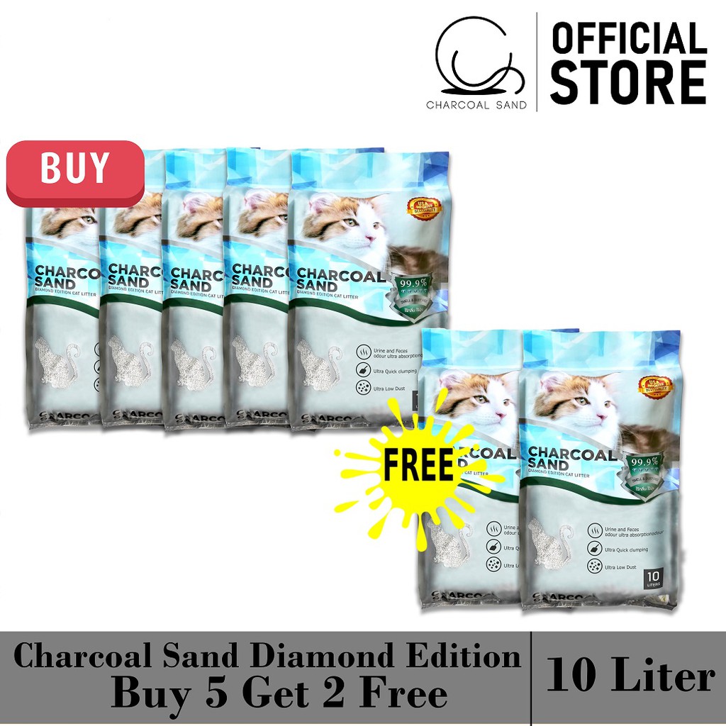 Charcoal Sand ชารโคล แซนด์ ทรายแมว Ultra Premium ขนาด 12 ลิตร ซื้อ 4 แถม 1 - charcoalsand ...