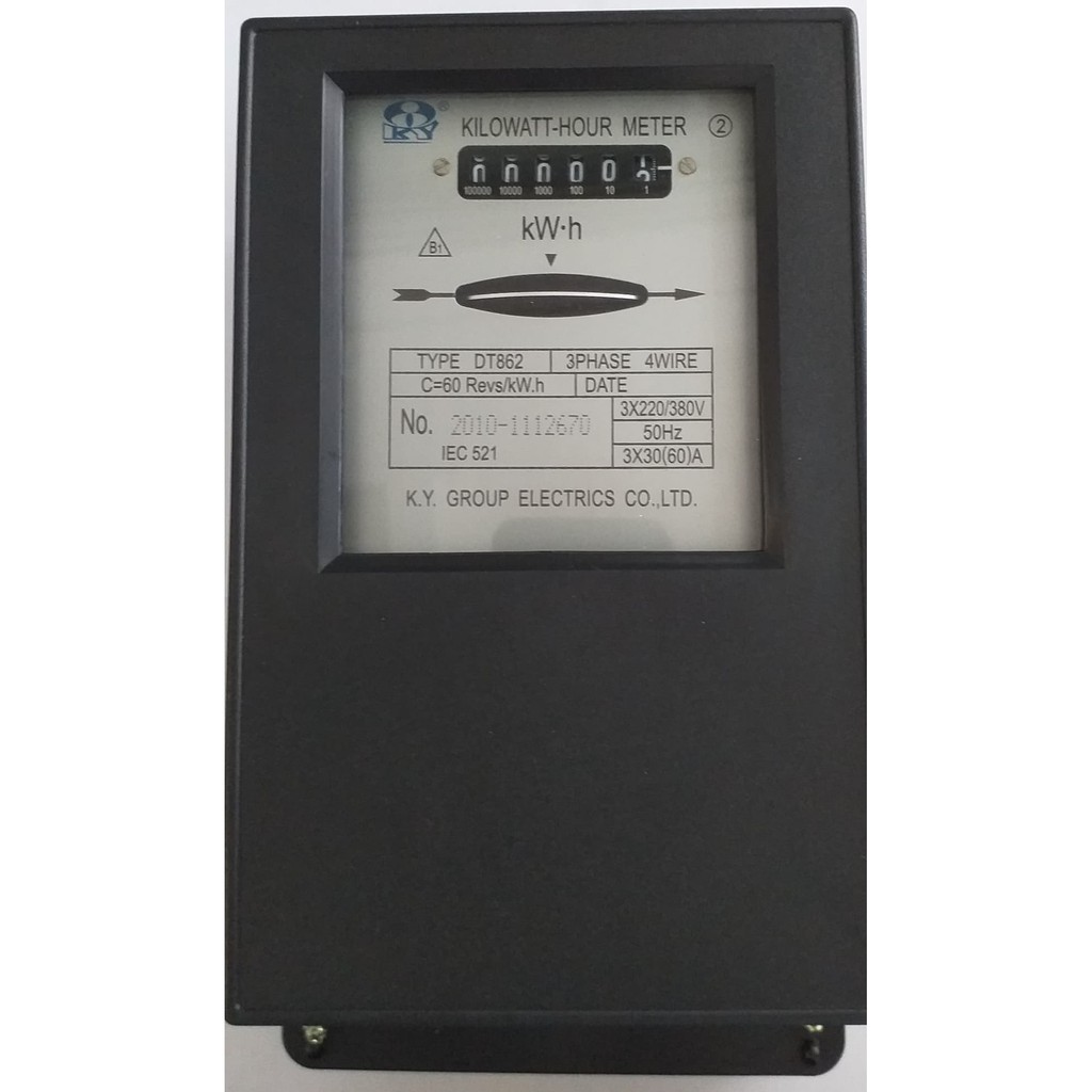 มิเตอร์ 3 เฟส 4 สาย(KILOWATT-HOUR METER) DT 862 30(60) A | Shopee Thailand