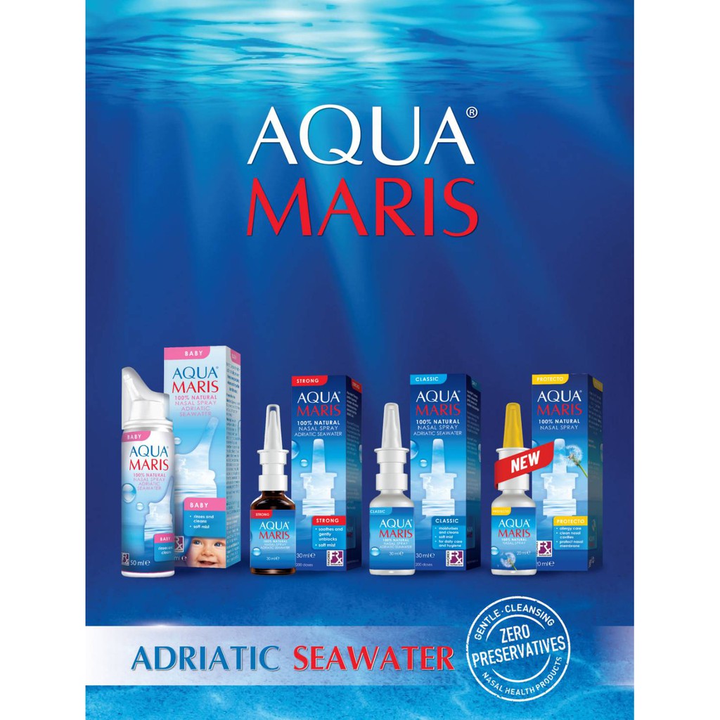 AQUA MARIS น้ำยาล้างจมูก 100% NATURAL NASAL SPRAY 50ML, 30ML | Shopee ...