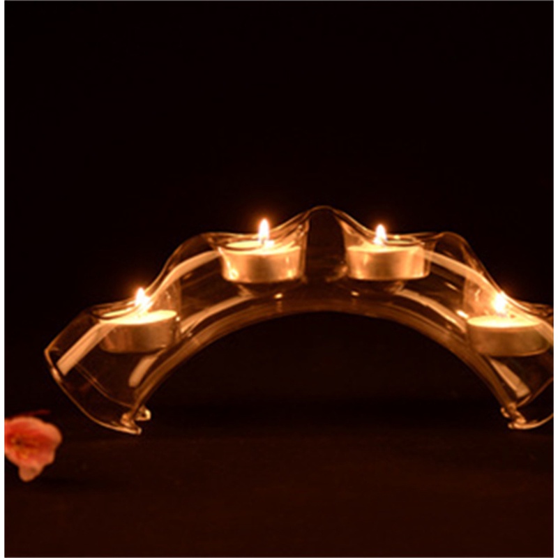 Crystal Glass Candle Stick Transparent Circular Arch Candlestick ...