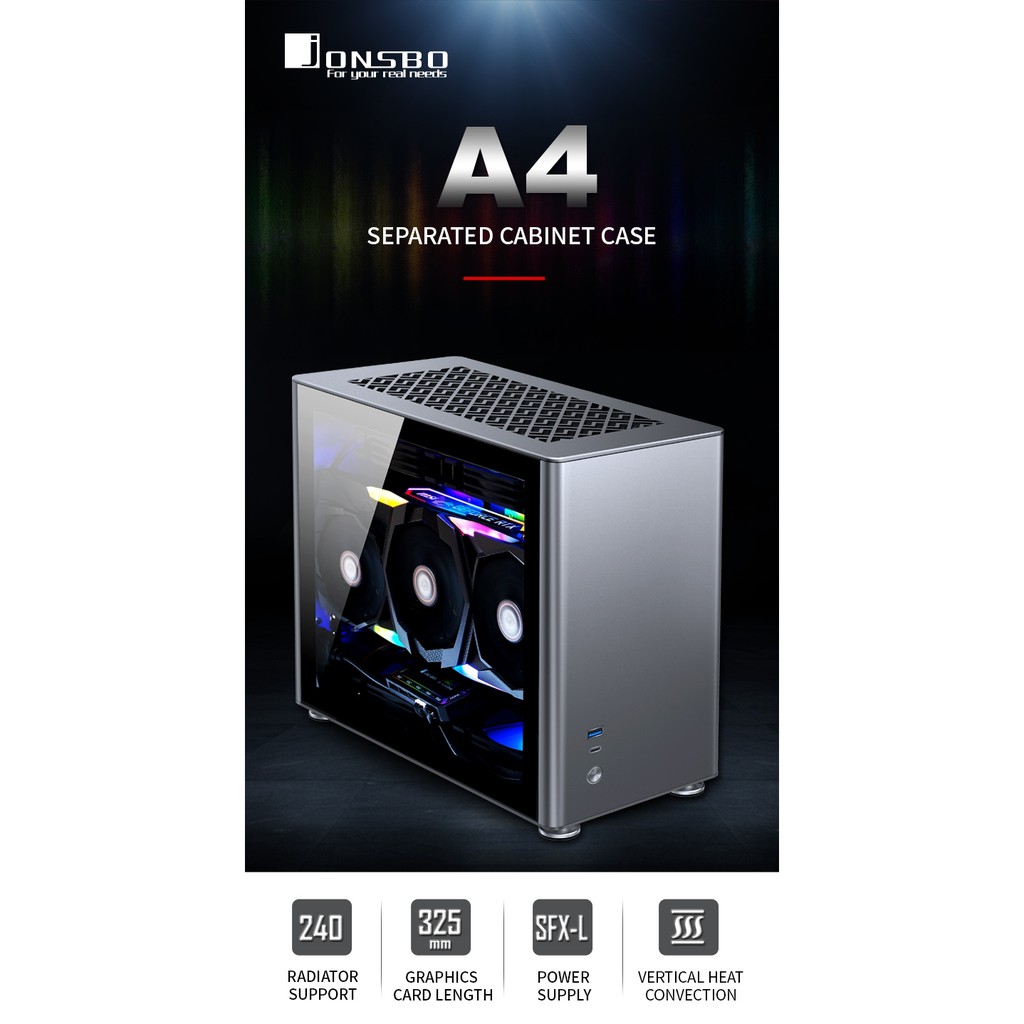 Jonsbo A4 ITX Computer Case Silver สินค้ามือ1 พร้อมจัดส่งทันที | Shopee ...
