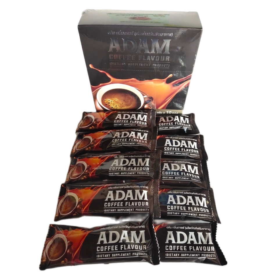 ADAM COFFEE FLAVOUR อดัม กลิ่นกาแฟผลิตภัณฑ์เสริมอาหาร กล่อง 10 ซอง ...