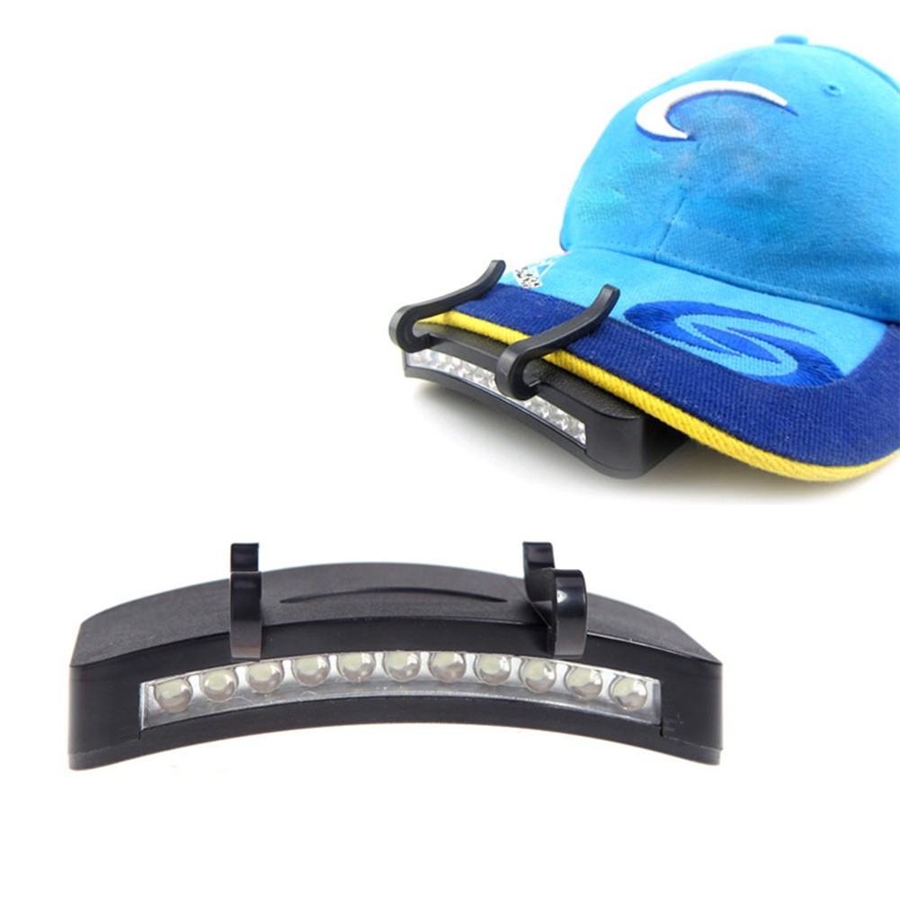 11 LED Hard Light LED Cap Light Headlamp, For Hiking Camping Night ...