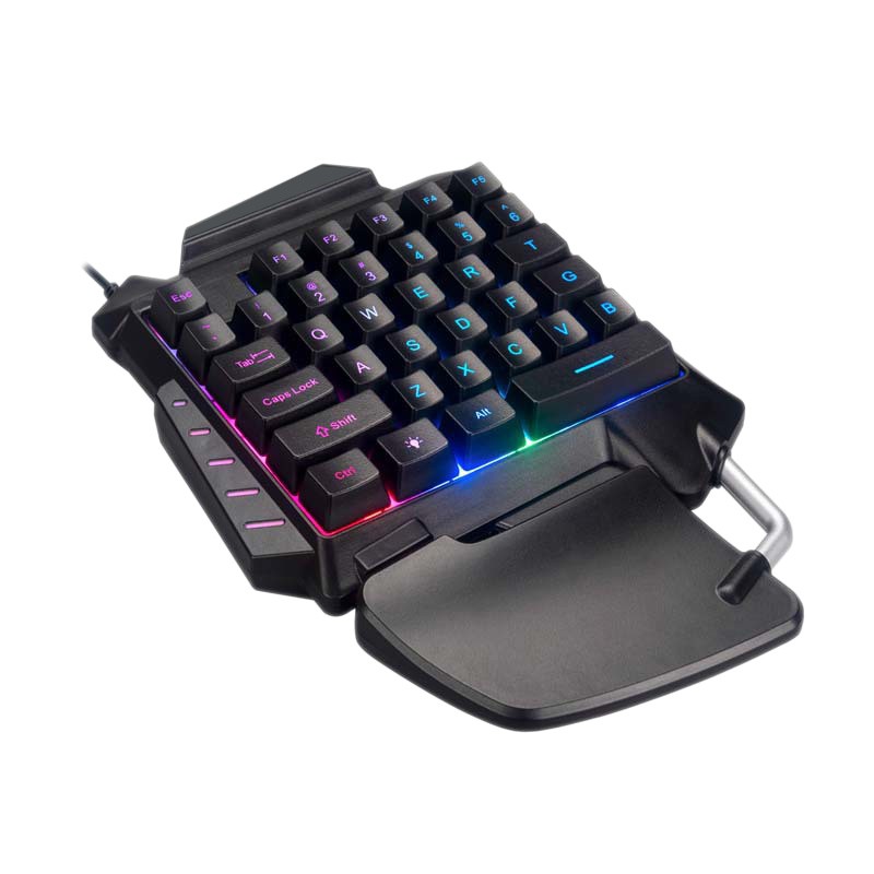 One Handed Wired Mechanical Keyboard 35 Keys Single Handed Gaming Mini ...