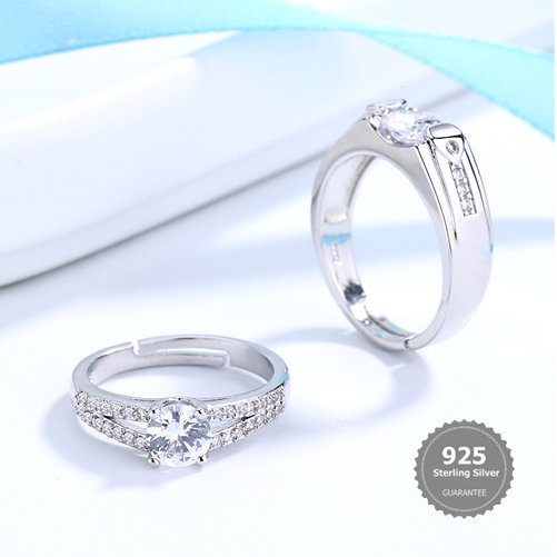 แหวนเงิน เกรด S925 ฝังเพทาย AAA หรูหรา แฟชั่นคู่รัก - ajewelry.th - ThaiPick