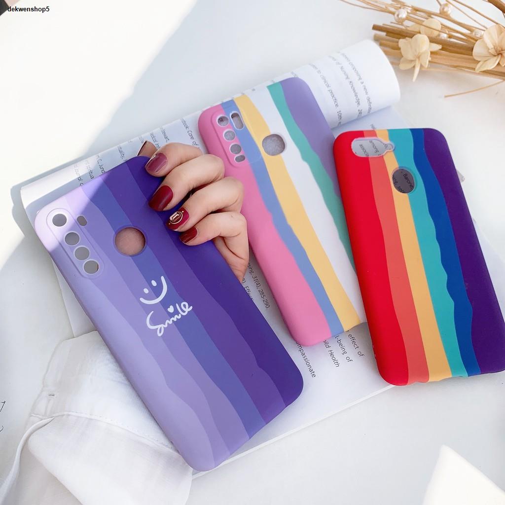 จัดส่งจากกรุงเทพฯ ส่งตรงจุดเคสสายรุ้งกำมะหย Oppo F7 F9 F11pro Reno3pro