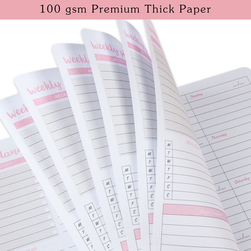 A5 Daily Weekly Planner Undated Spiral Agenda Notebook Flexible Cover ...