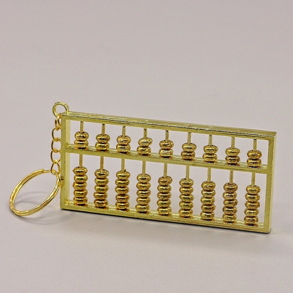 Keychain 9 Rows Gold Abacus Chinese Style Key Ring Novelty Pendant ...