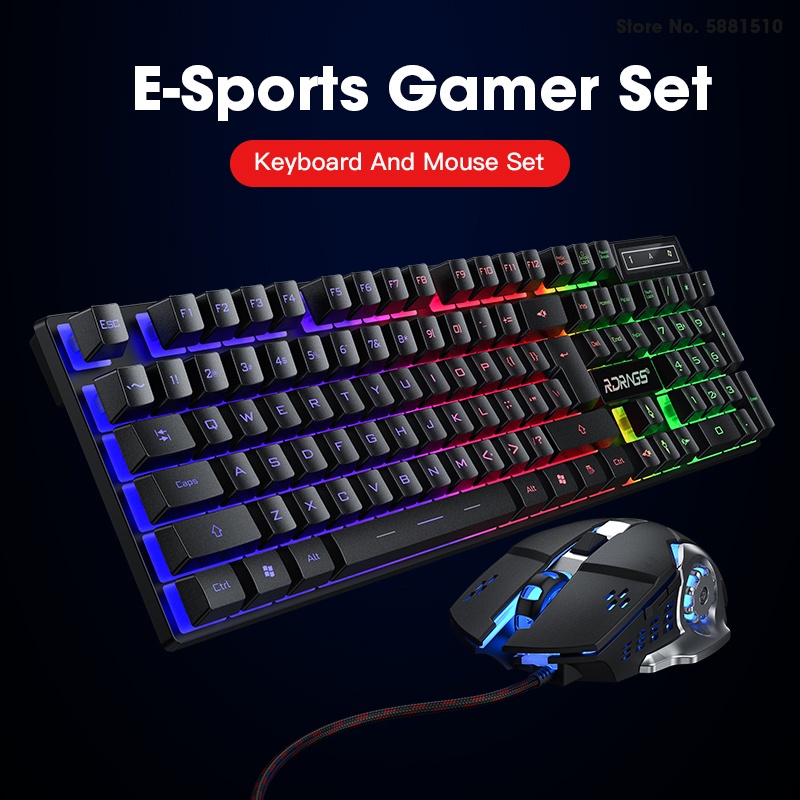 ๑K803 Gaming Keyboard 104 Key Rainbow Backlight USB Wired Mechanical ...