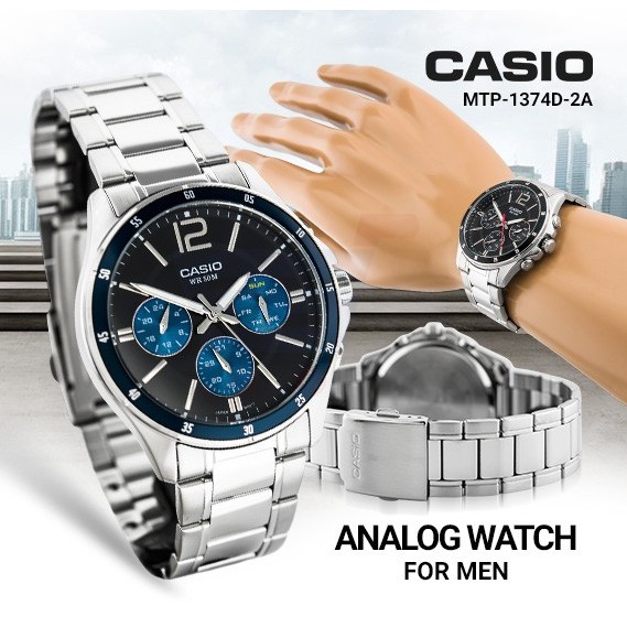 นาฬิกาผู้ชาย Casio ของแท้ MTP-1374D-1A, MTP-1374D-1A2, MTP-1374D-2A ...