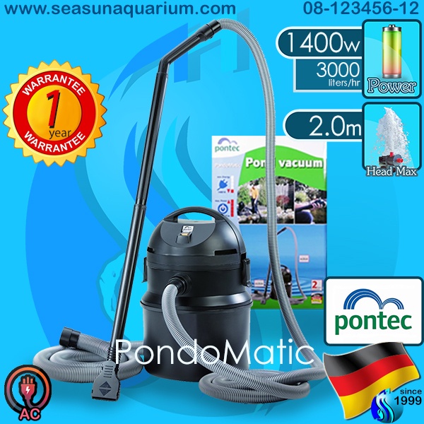 Pontec PondoMatic เครื่องดูดฝุ่น ดูดตะกอน สระว่ายน้ำ บ่อปลา 1400 วัตต์ ...