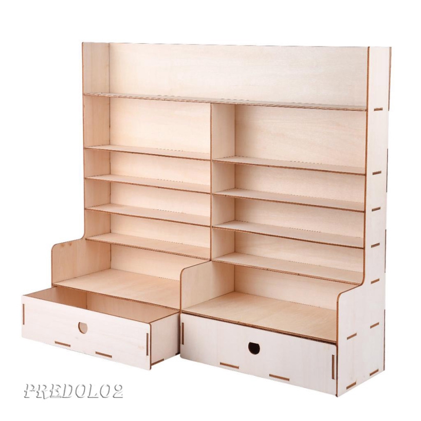 Wooden Paint Rack Stand Pigment Ink Bottle Tool Storage w/ Cabinet ...